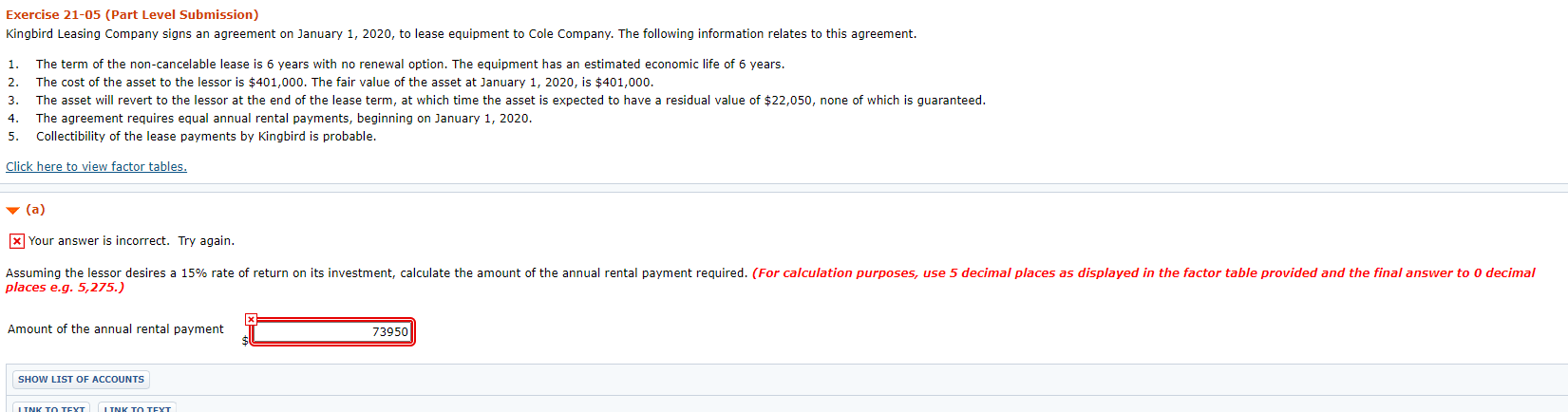 Solved Exercise 21-05 (Part Level Submission) Kingbird | Chegg.com