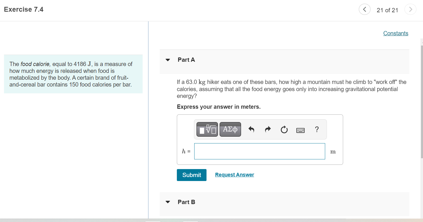 Solved Exercise 7.4 21 of 21 Constants Part A The food | Chegg.com