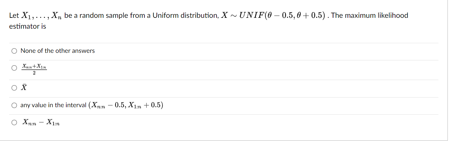 Solved Let X1,…,Xn be a random sample from a Uniform | Chegg.com