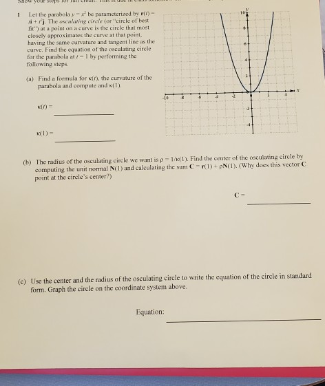 Solved 1 Let the parabola = be parameterized by ri) - si+j. | Chegg.com