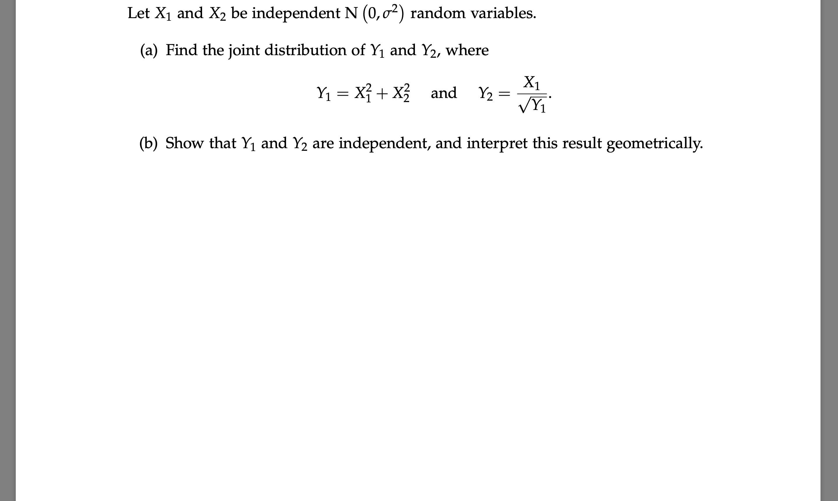Solved (a) Find the joint distribution of Y1 and Y2, where | Chegg.com