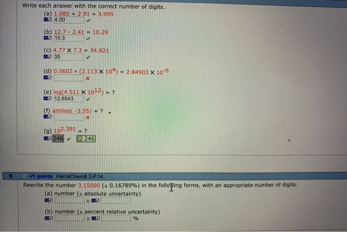 Solved Write Each Answer With The Correct Number Of Digits