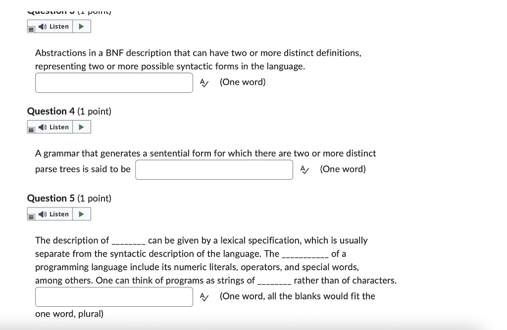 Solved Abstractions in a BNF description that can have two | Chegg.com
