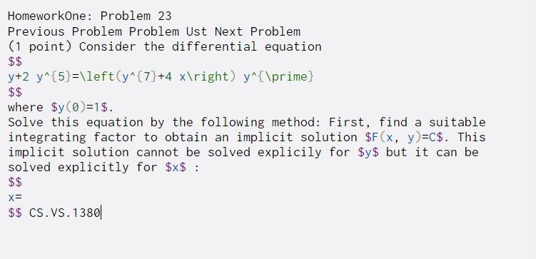 Solved HomeworkOne: Problem 23 Previous Problem Problem Ust | Chegg.com