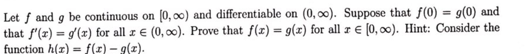 Solved Let f ﻿and g ﻿be continuous on [0,∞) ﻿and | Chegg.com