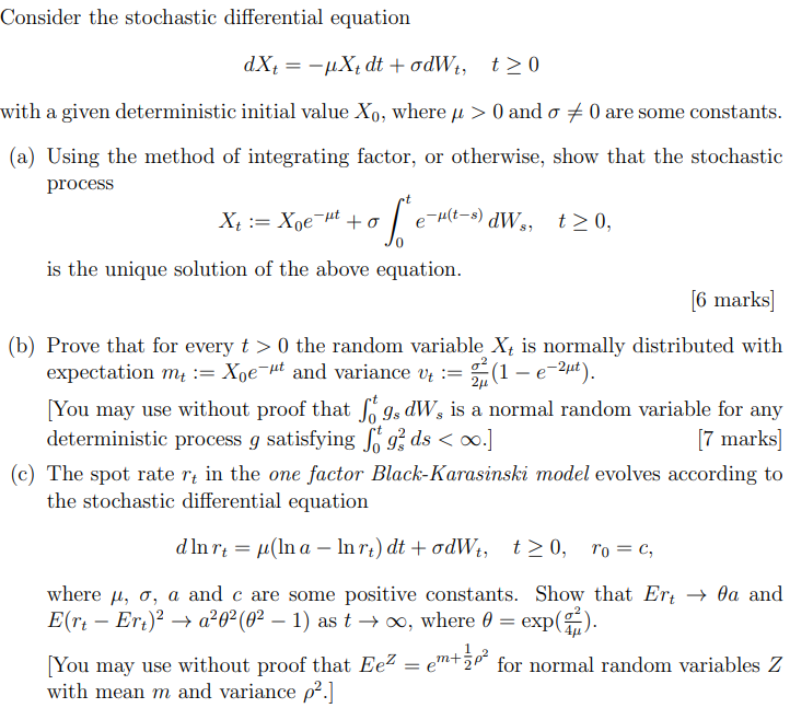 [Solved]: Consider the stochastic differential equation dX