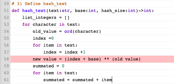 Solved I need help defining the function hash_text here is | Chegg.com