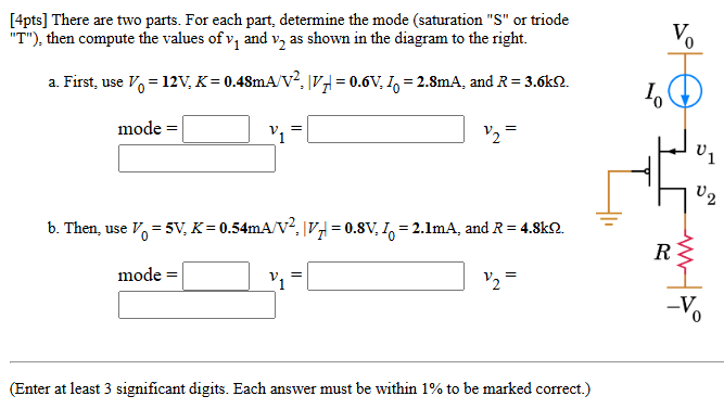 Solved [4pts] ﻿There are two parts. For each part, determine | Chegg.com