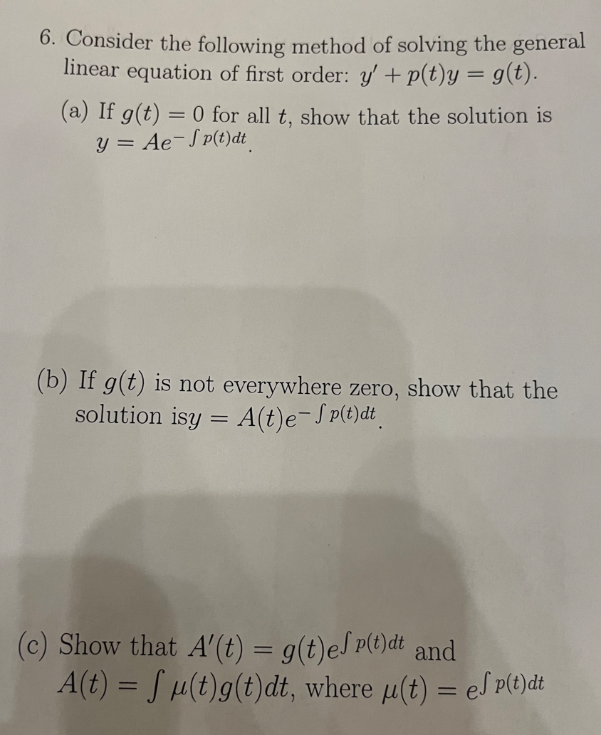 Solved 6. Consider the following method of solving the | Chegg.com