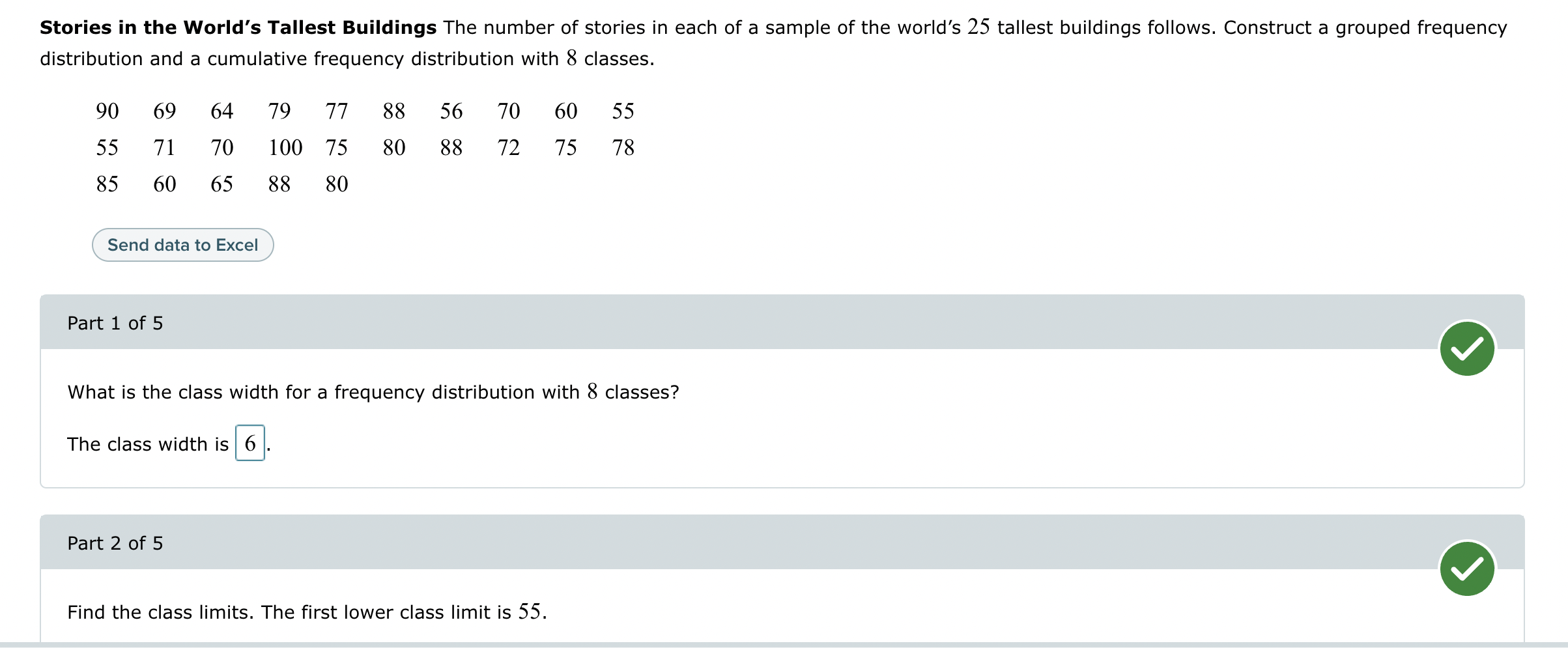 \r\n\r\nFind the class boundaries. Part 4 of 5 Find | Chegg.com