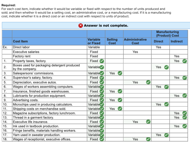 Solved Please help me figure out what I am missing!For each | Chegg.com