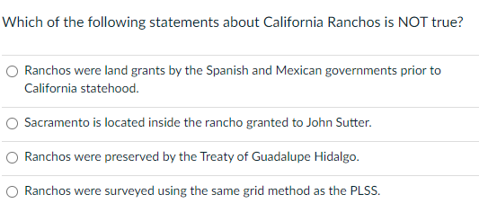 Solved Which of the following statements about California | Chegg.com