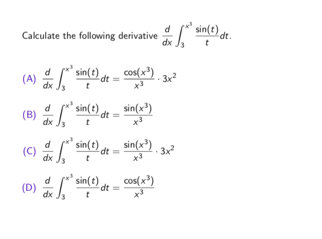 Solved Calculate the following derivative | Chegg.com