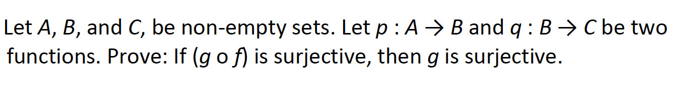 Solved Let A,B, and C, be non-empty sets. Let p:A→B and | Chegg.com