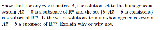 Solved Let A be an mxn matrix. Show that the set of all | Chegg.com