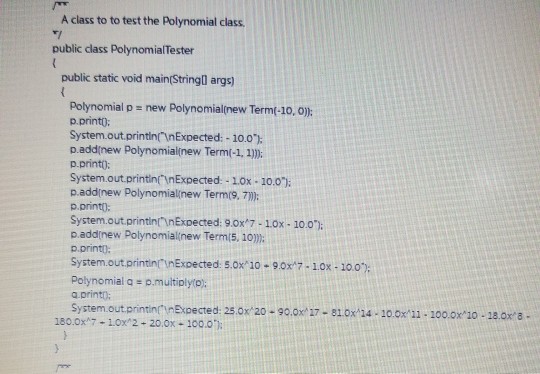 Solved two maps. P15.3 Write a class Polynomial that stores | Chegg.com