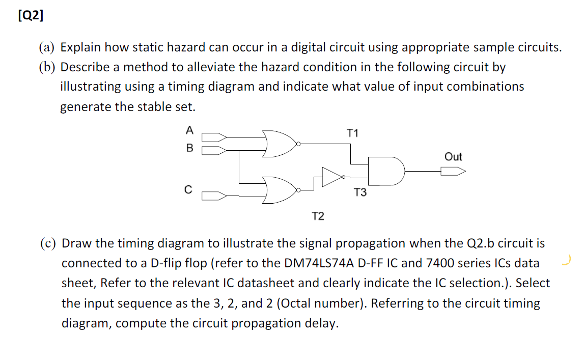Solved [Q2](a) ﻿Explain how static hazard can occur in a | Chegg.com