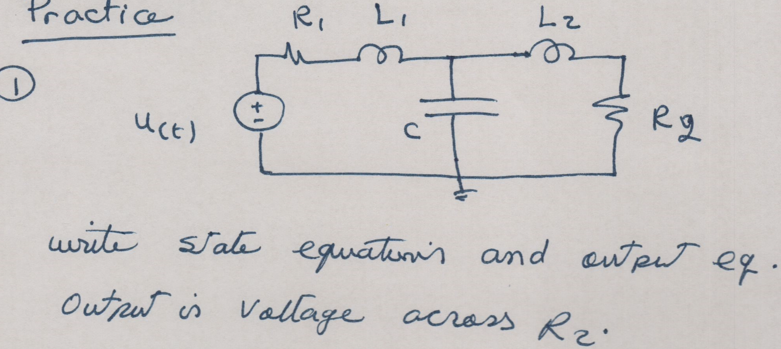 Solved Practice R, Li Lz + uct) Rg с write state equations | Chegg.com