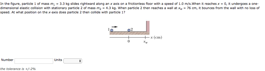 Solved In the figure, particle 1 of mass m1 3.3 kg slides | Chegg.com