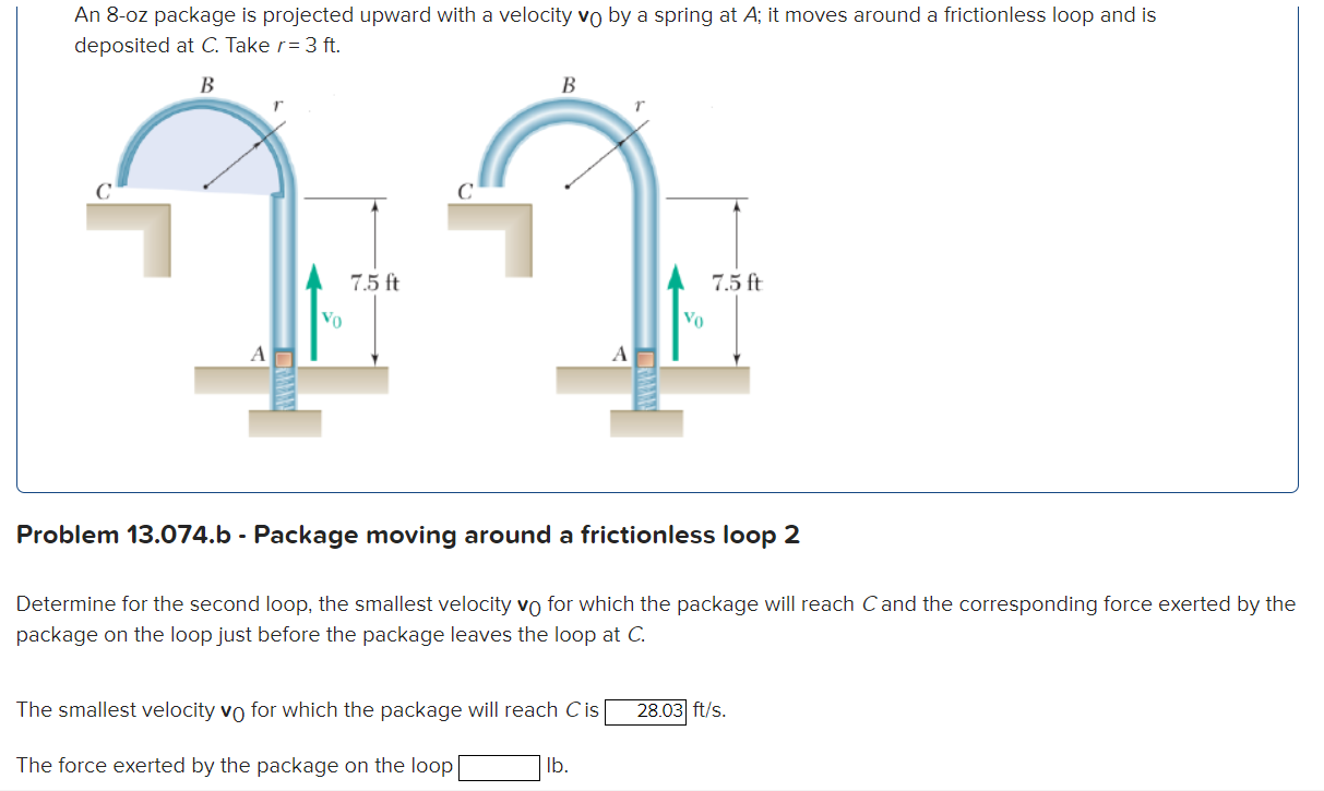 Solved Problem 13.074.b - ﻿Package moving around a | Chegg.com