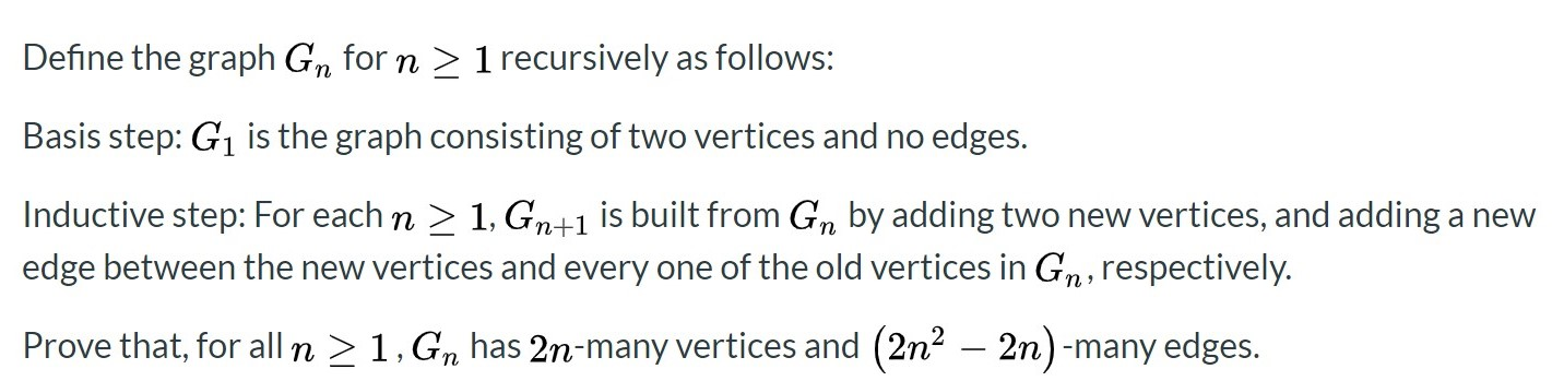 Solved Define the graph Gn for n > 1 recursively as follows: | Chegg.com