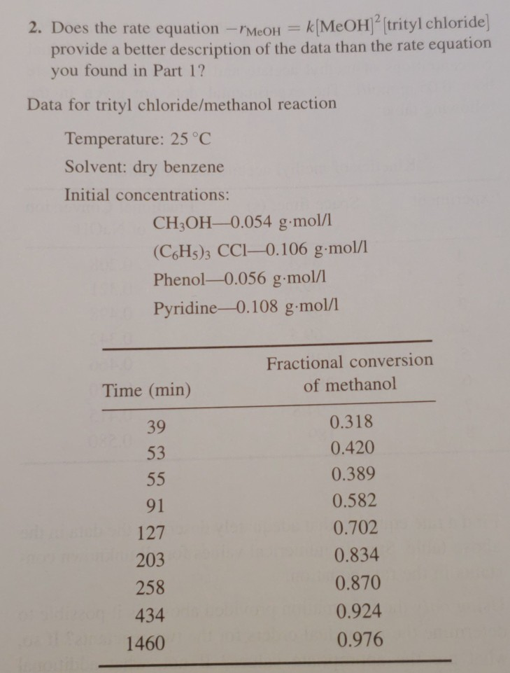 Problem 6-4 (Level 2) The reaction of trityl chloride | Chegg.com