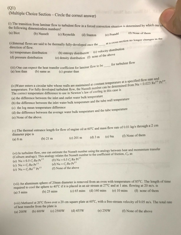 Solved (Q1) Multiple Choice Section- Circle the correct | Chegg.com