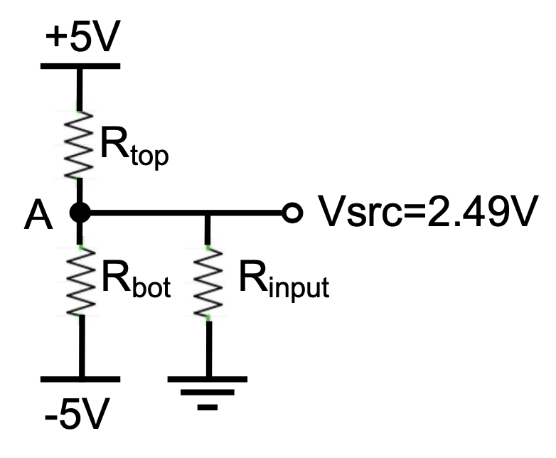 Solved +5V Hint: apply KCL to node A & Rtop Rtop + Root = | Chegg.com