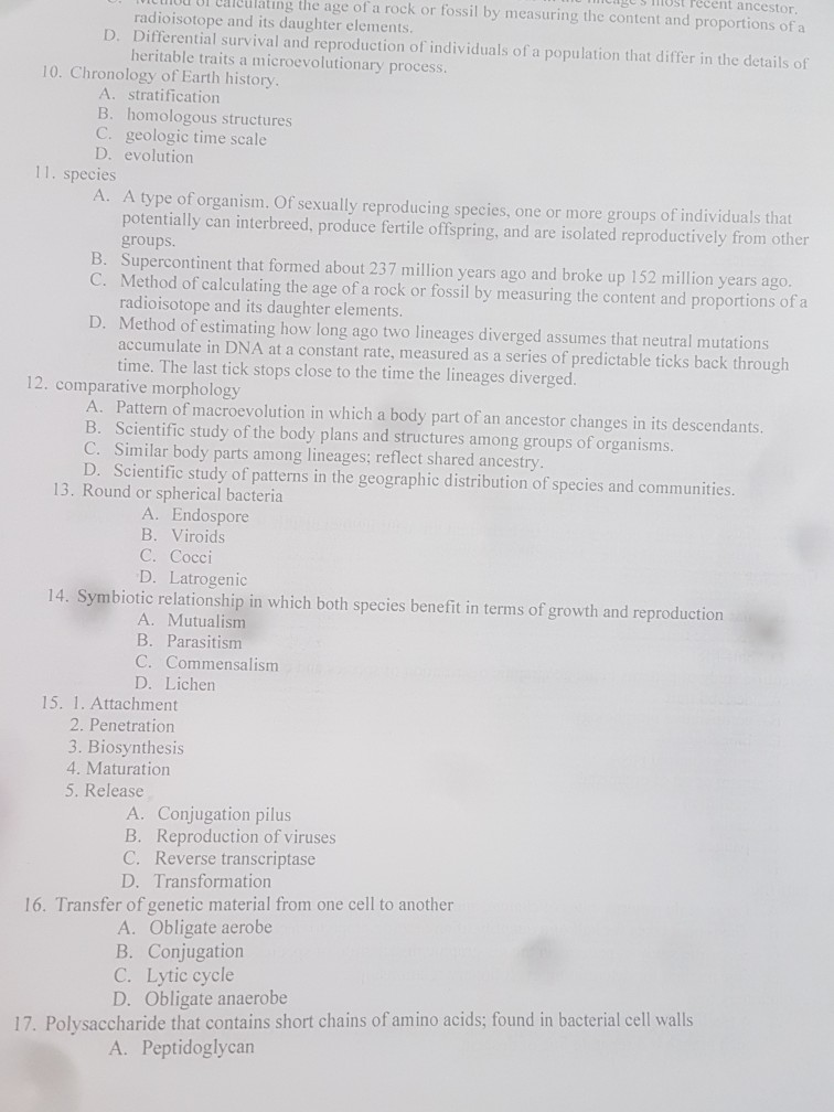 Solved mitochondrial DNA A. Scientific study of patterns in | Chegg.com