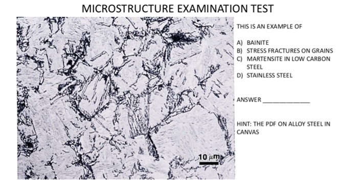 Solved MICROSTRUCTURE EXAMINATION TEST THIS IS AN EXAMPLE OF | Chegg.com
