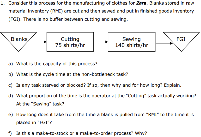 Solved 1. Consider this process for the manufacturing of | Chegg.com