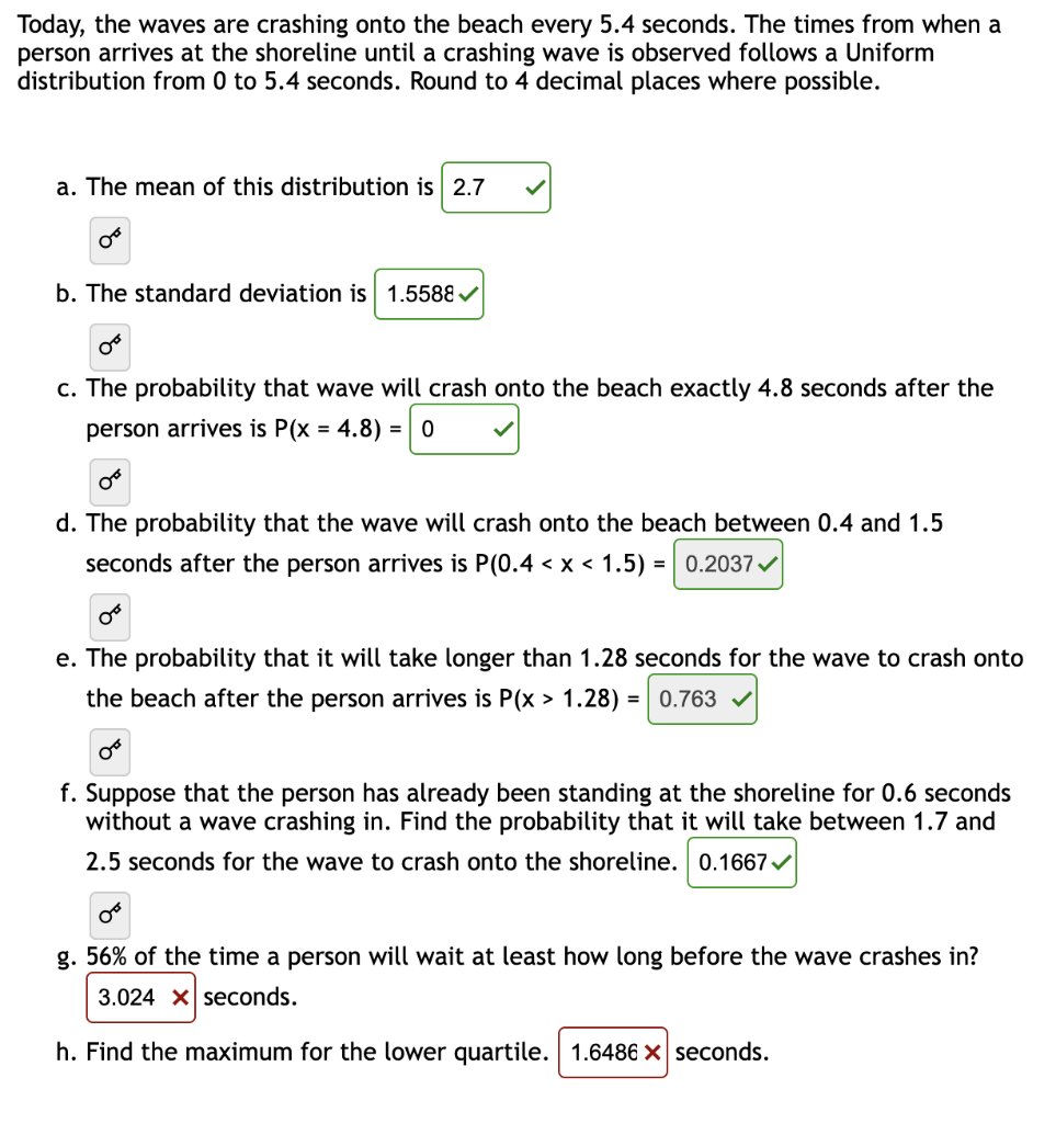 Solved Today, the waves are crashing onto the beach every | Chegg.com