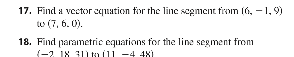 Solved 17 Find A Vector Equation For The Line Segment From