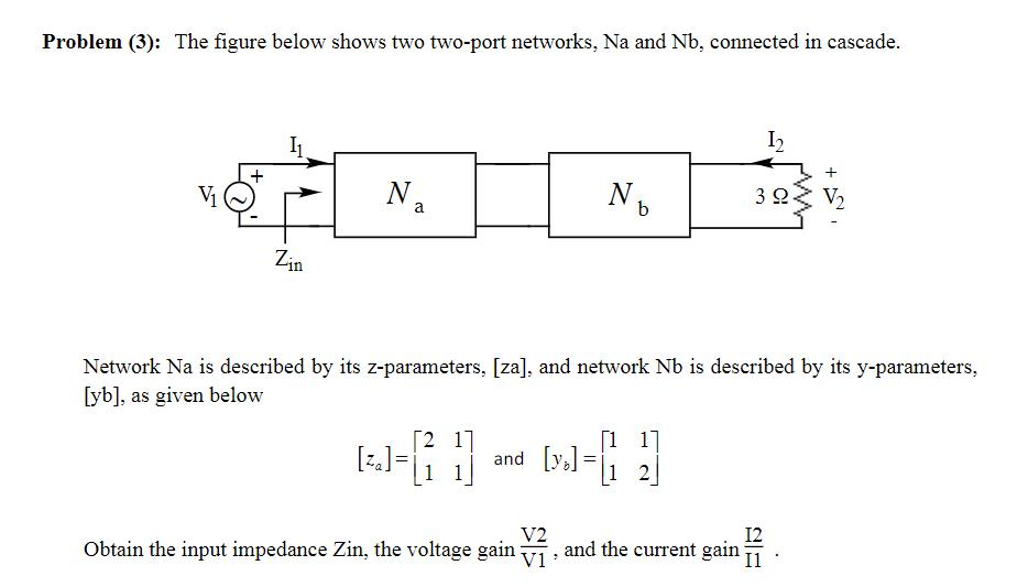 Solved Problem (3): The figure below shows two two-port | Chegg.com