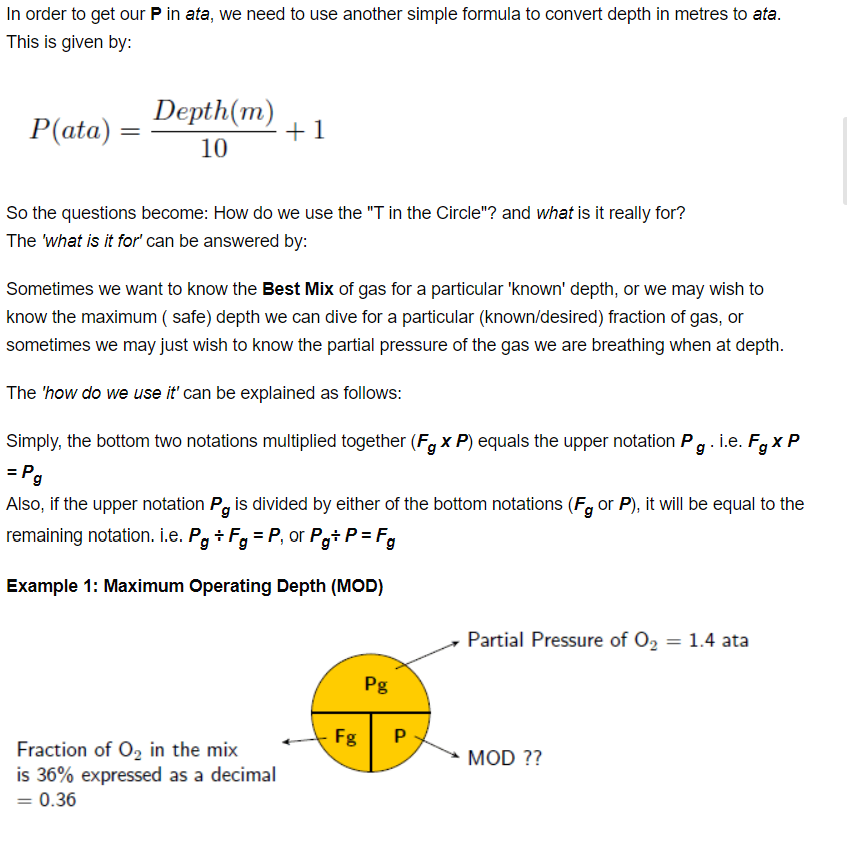 Underlying Concepts and Formulas In scuba diving most | Chegg.com