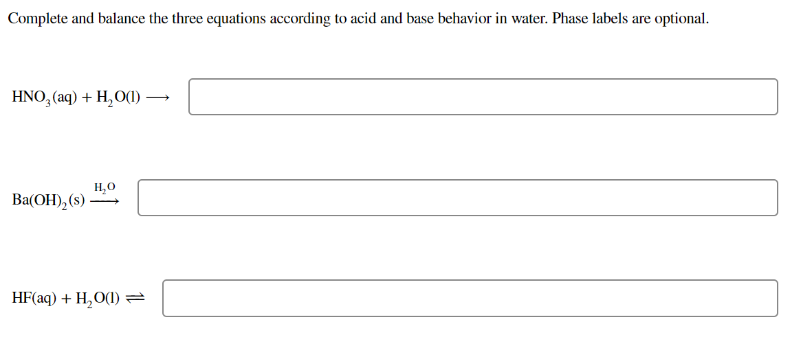 Solved Complete and balance the three equations according to | Chegg.com