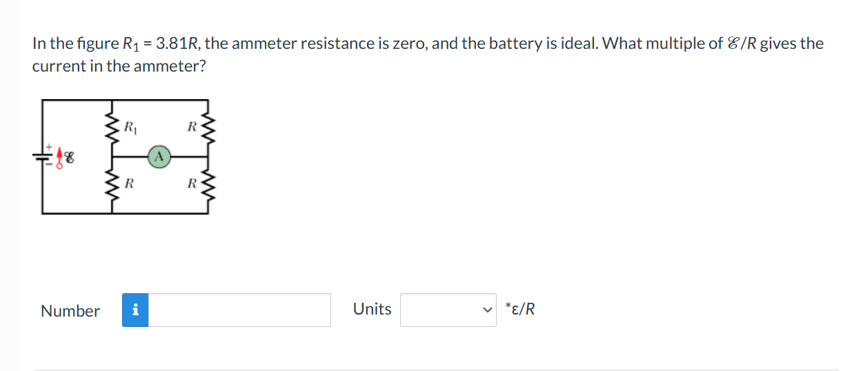 Solved In ﻿the figure R1=3.81R, ﻿the ammeter resistance is | Chegg.com
