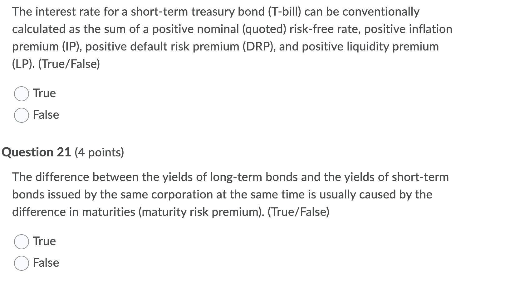 Solved The interest rate for a short-term treasury bond | Chegg.com