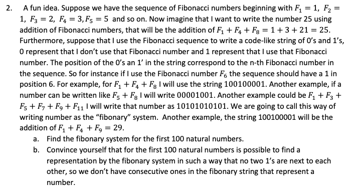 Solved 2. A fun idea. Suppose we have the sequence of | Chegg.com