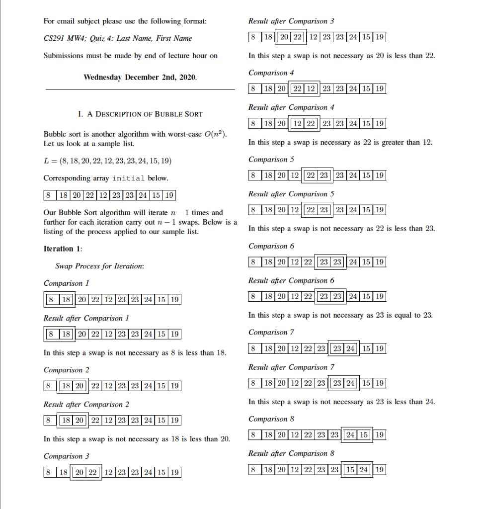 Solved Implement Bubble Sort using only a function void | Chegg.com