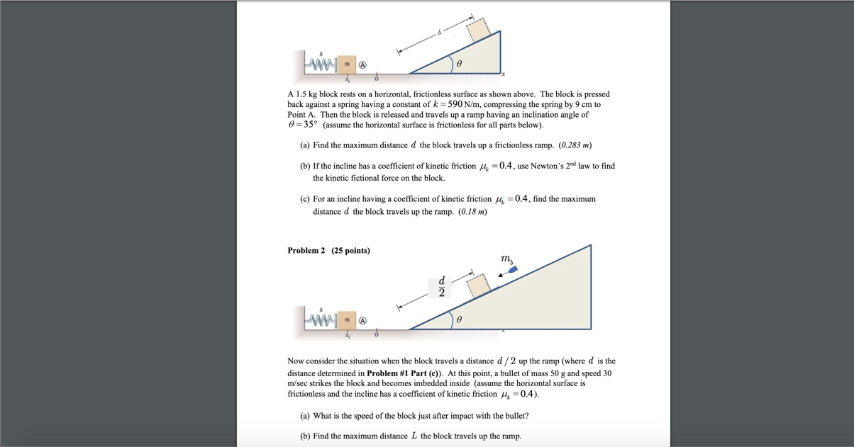 Solved W = A 1.5 kg block rests on a horizontal, | Chegg.com