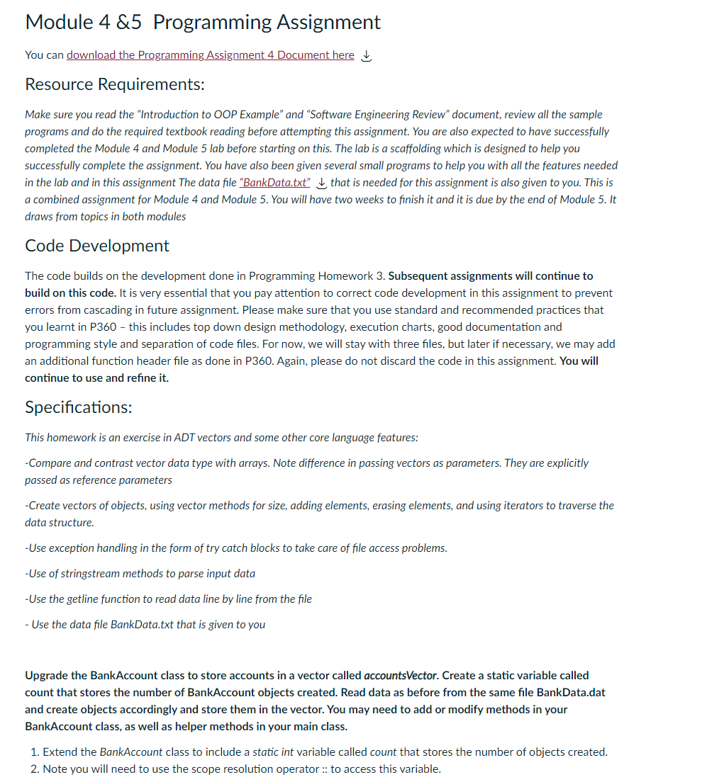 Solved Module 4 &5 Programming Assignment You can download | Chegg.com