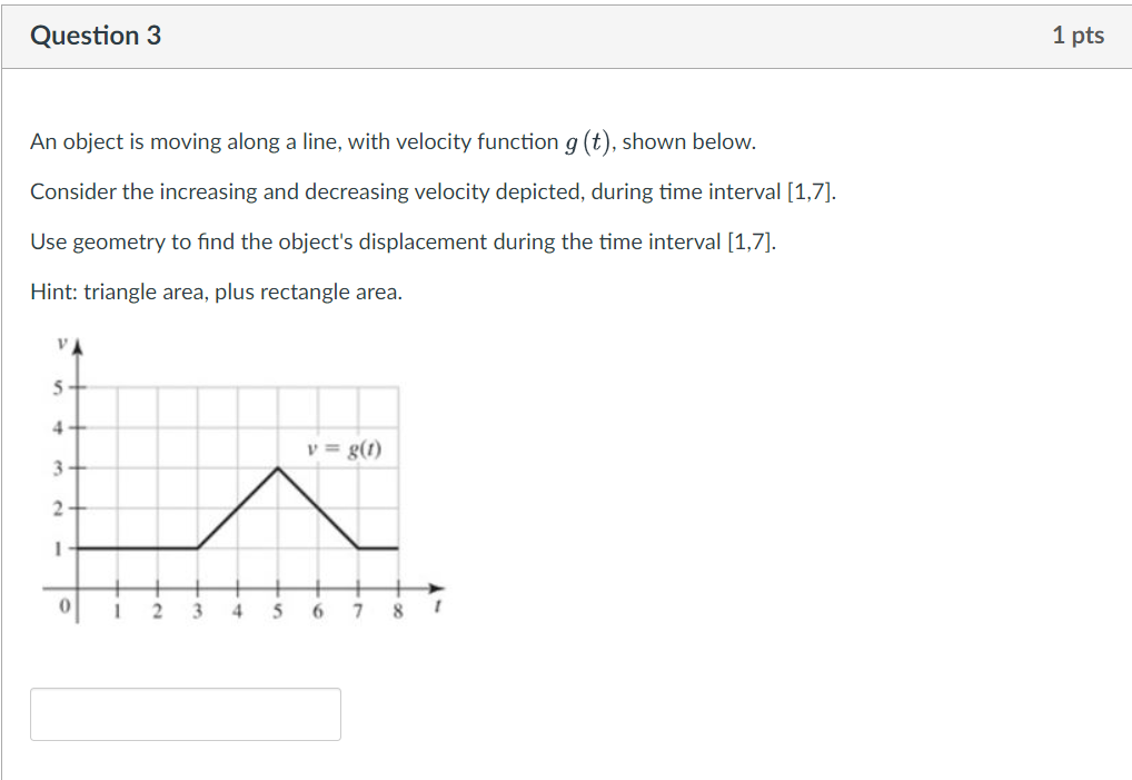 Solved An object is moving along a line, with velocity | Chegg.com