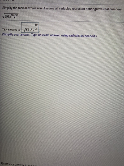 Solved Simplify The Radical Expression Assume All Variables 