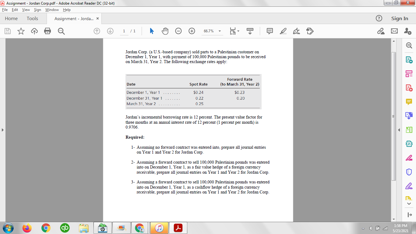 Solved Assignment - Jordan Corp.pdf - Adobe Acrobat Reader | Chegg.com