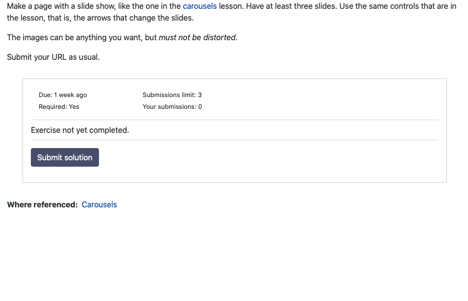 Solved Make a page with a slide show, like the one in the | Chegg.com