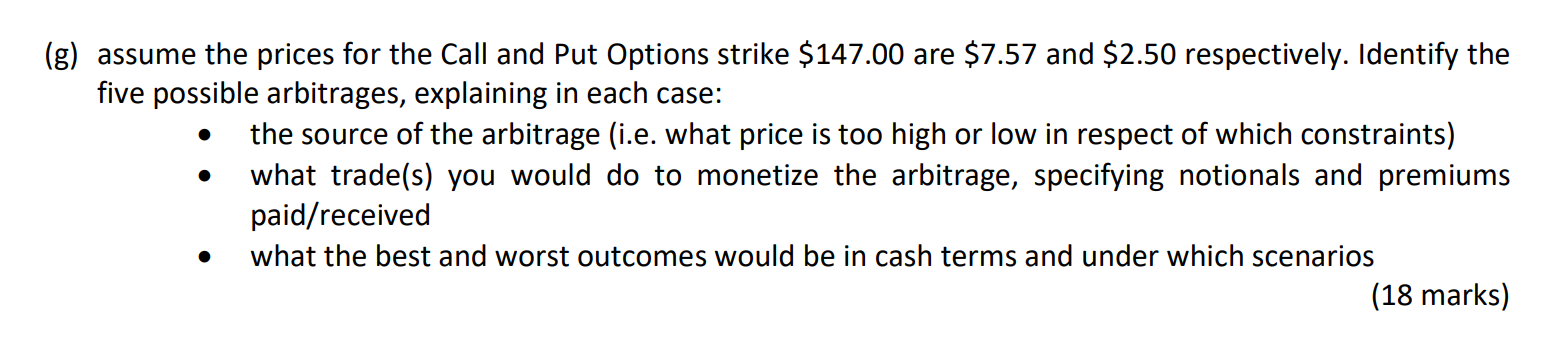 Solved Given the following option prices: (d) what is the | Chegg.com
