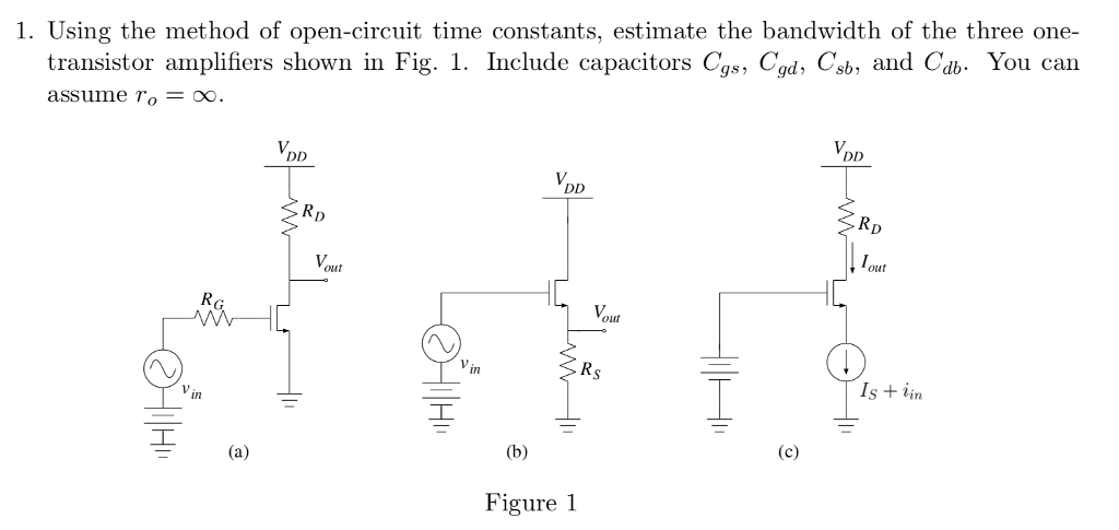 Solved 1. Using the method of open-circuit time constants, | Chegg.com