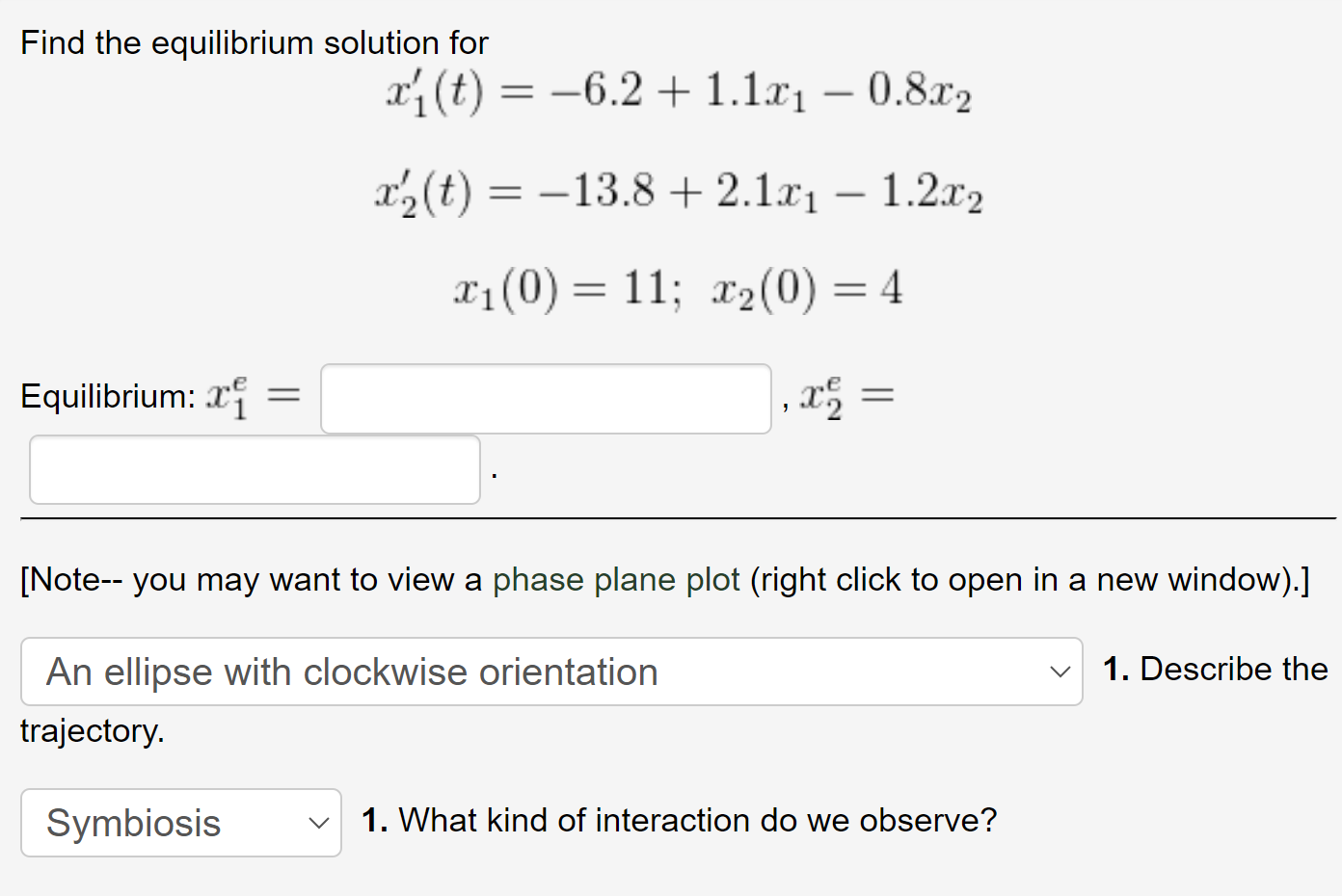 Solved Find the equilibrium solution for | Chegg.com