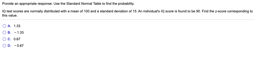 Solved Provide An Appropriate Response Use The Standard